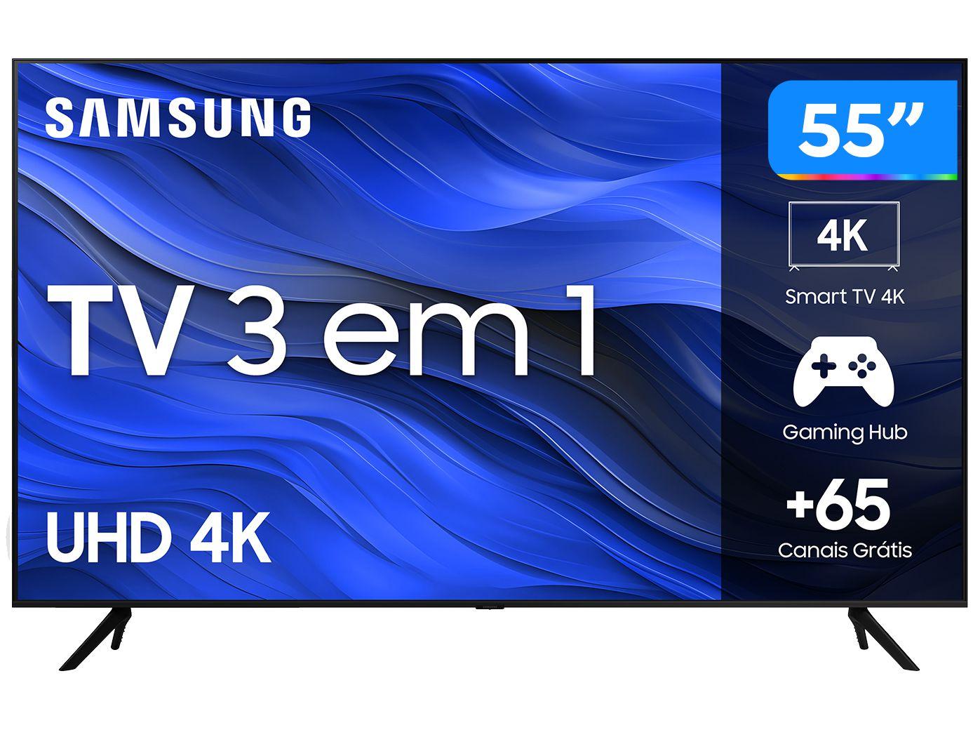 Smart TV 55” UHD 4K LED Samsung 55CU7700 Wi-Fi Bluetooth Alexa 3 HDMI