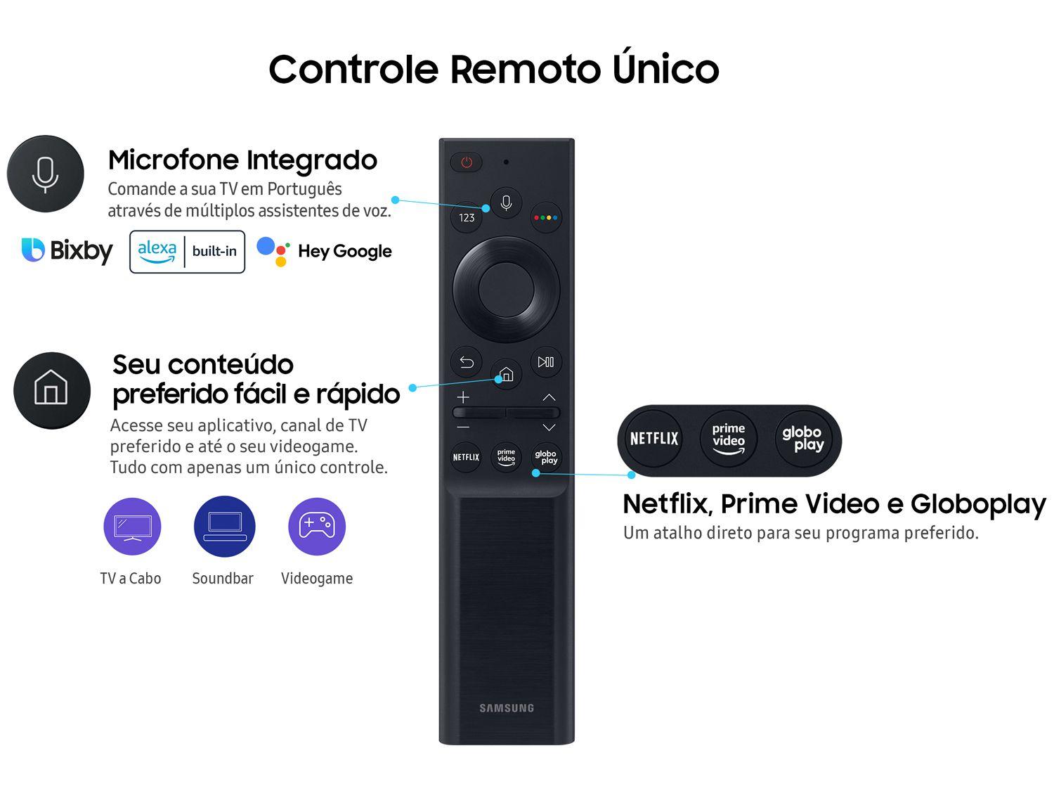 Smart TV 65” Crystal 4K Samsung 65AU7700 Wi-Fi - Bluetooth HDR Alexa Built in 3 HDMI 1 USB - TV ...