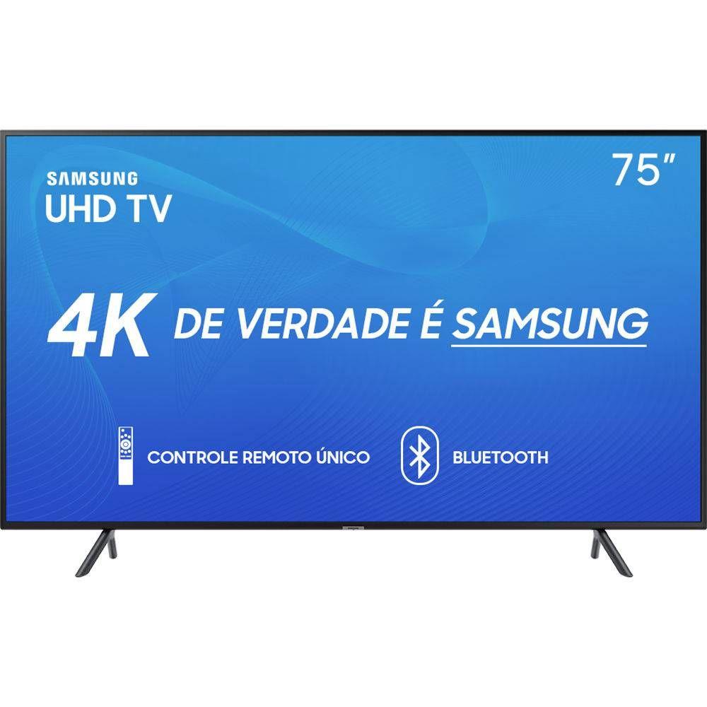 Smart Tv 75 Samsung LED UHD 4K 75RU7100 3 HDMI 2 USB Wi Fi Bluetooth TV 4K Ultra HD Magazine Luiza