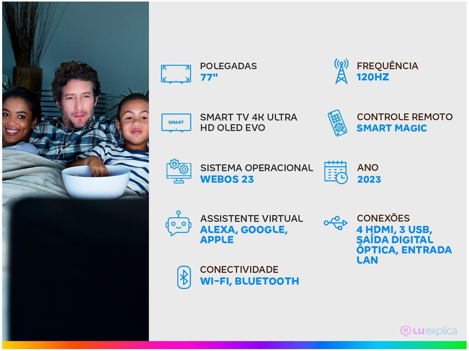 Smart TV 77” 4K OLED Evo LG OLED77C3 - 77"