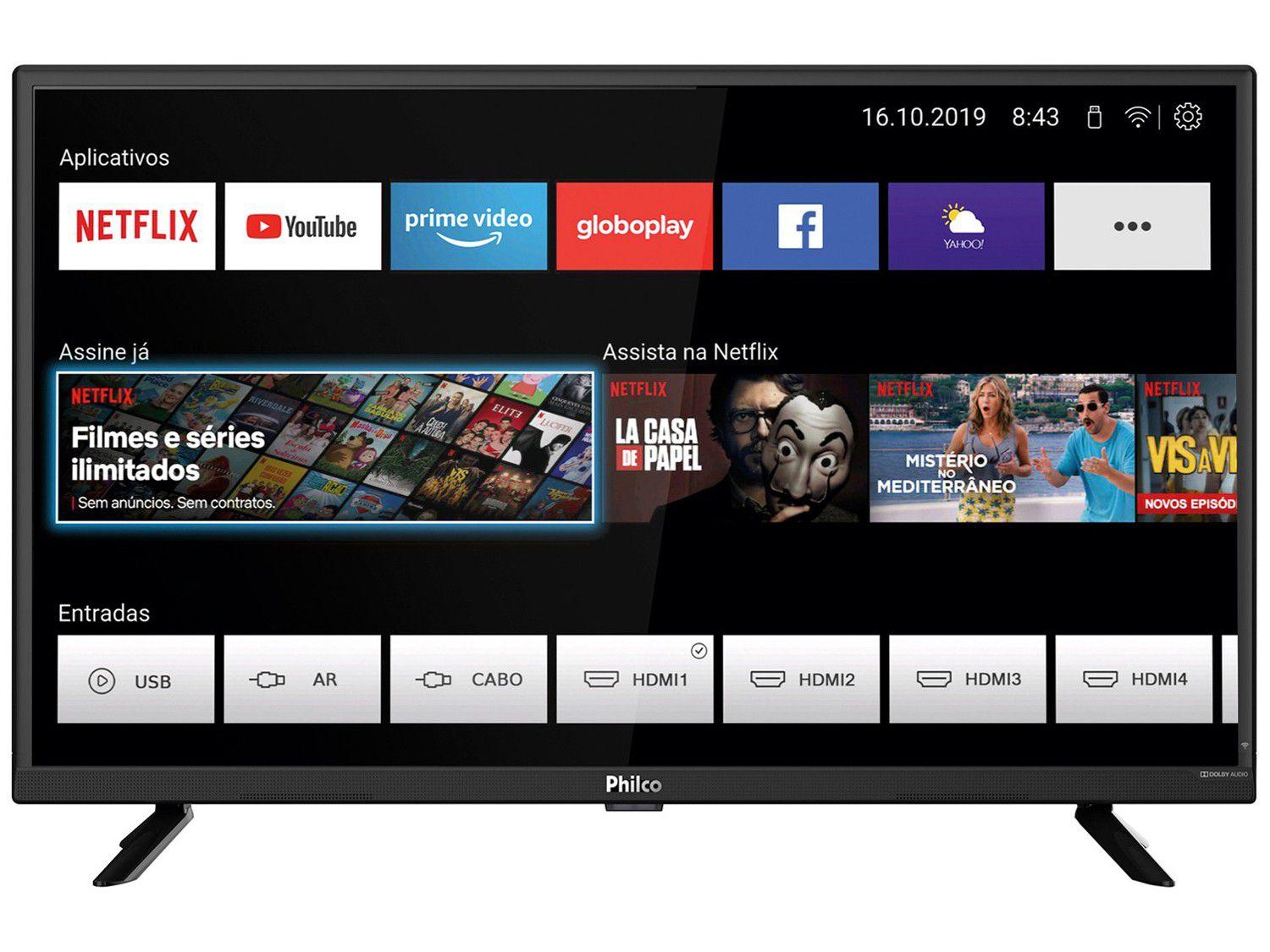 Smart TV DLED 32” Philco PTV32G52S Wi-Fi HDR 2 HDMI 1 USB