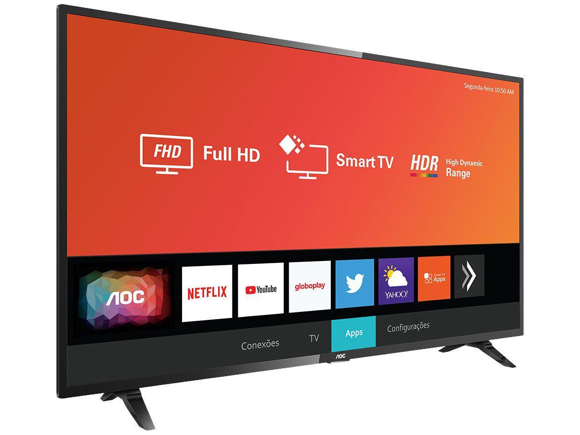 Smart TV Full HD LED 43” AOC 43S5295/78G - Wi-Fi HDR 3 HDMI 2 USB ...