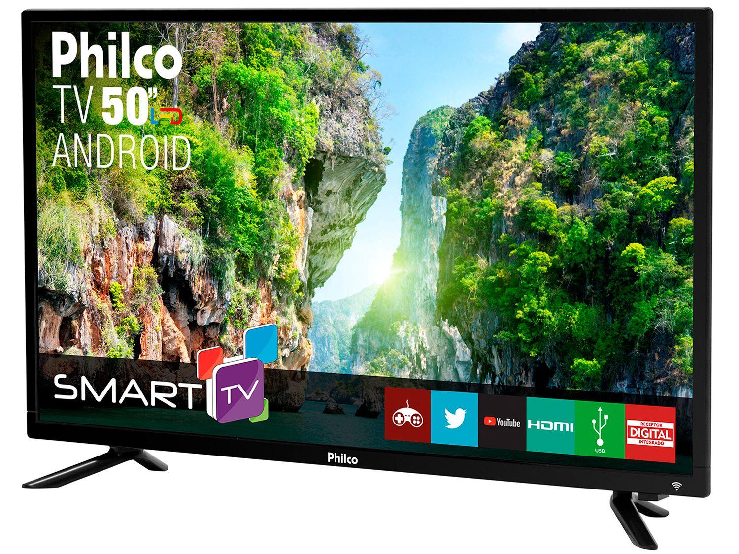 Smart TV Full HD LED 50” Philco PTV50D60SA - Android Wi-Fi 2 HDMI 2 USB ...