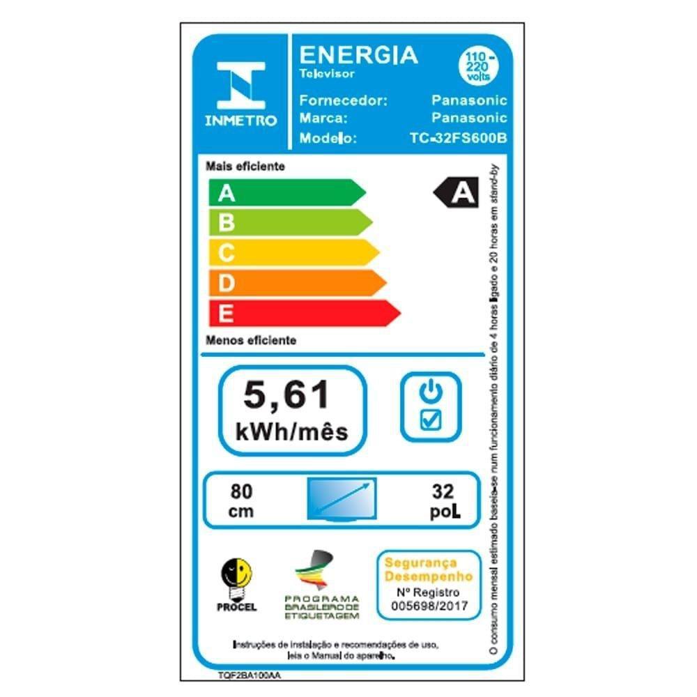 Smart TV LED 32” Panasonic TC-32FS600B HD com Wi-Fi, 1 USB, 2 HDMI ...