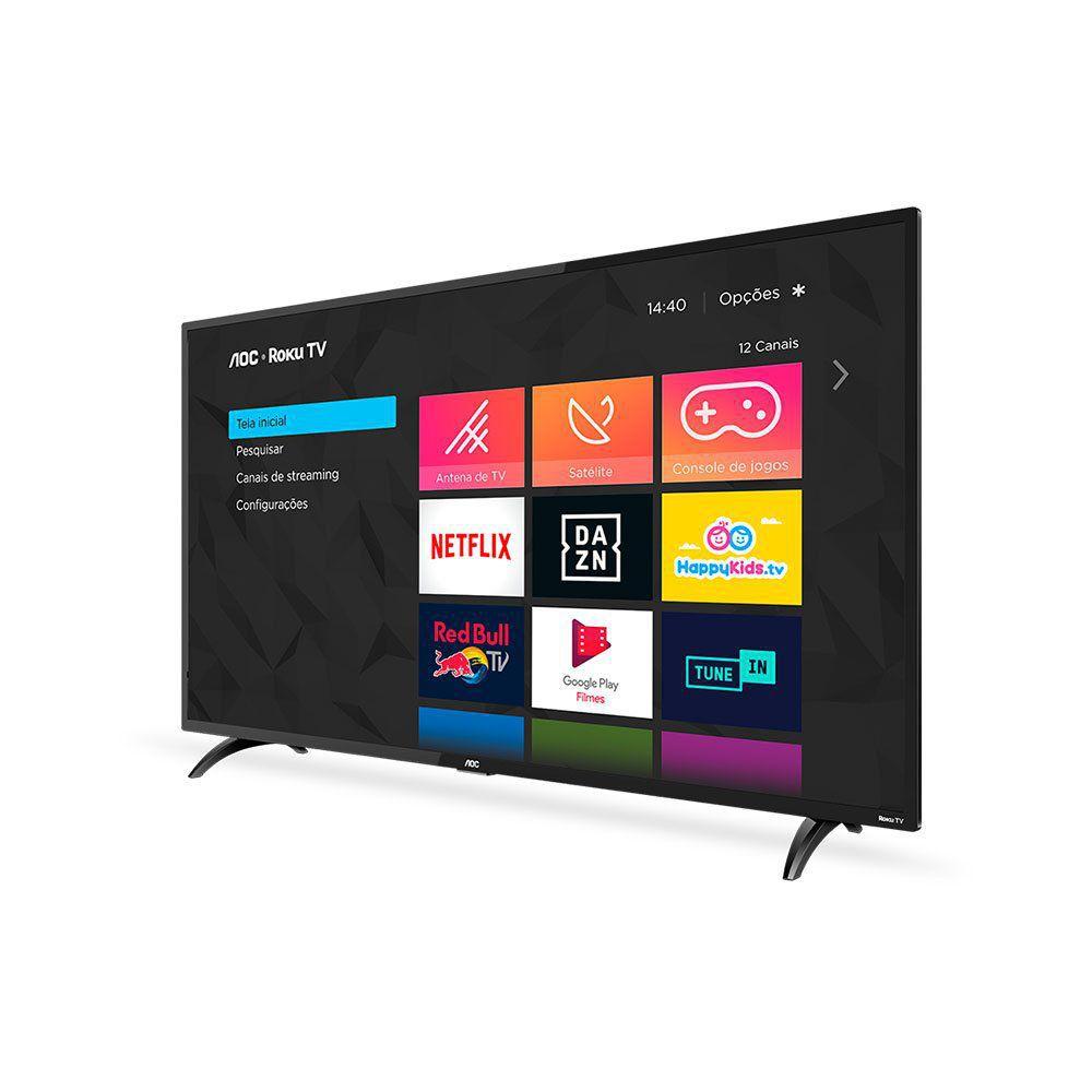 Smart Tv Led 32 Polegadas Aoc Roku HD com Wi-Fi Entradas HDMI e USB ...