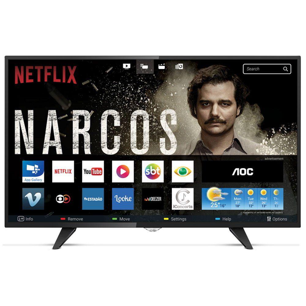 Smart TV Led 32 Polegadas AOC Wi-Fi Full HD USB HDMI LE32S5970 - Aoc Linha Marrom - Smart TV ...