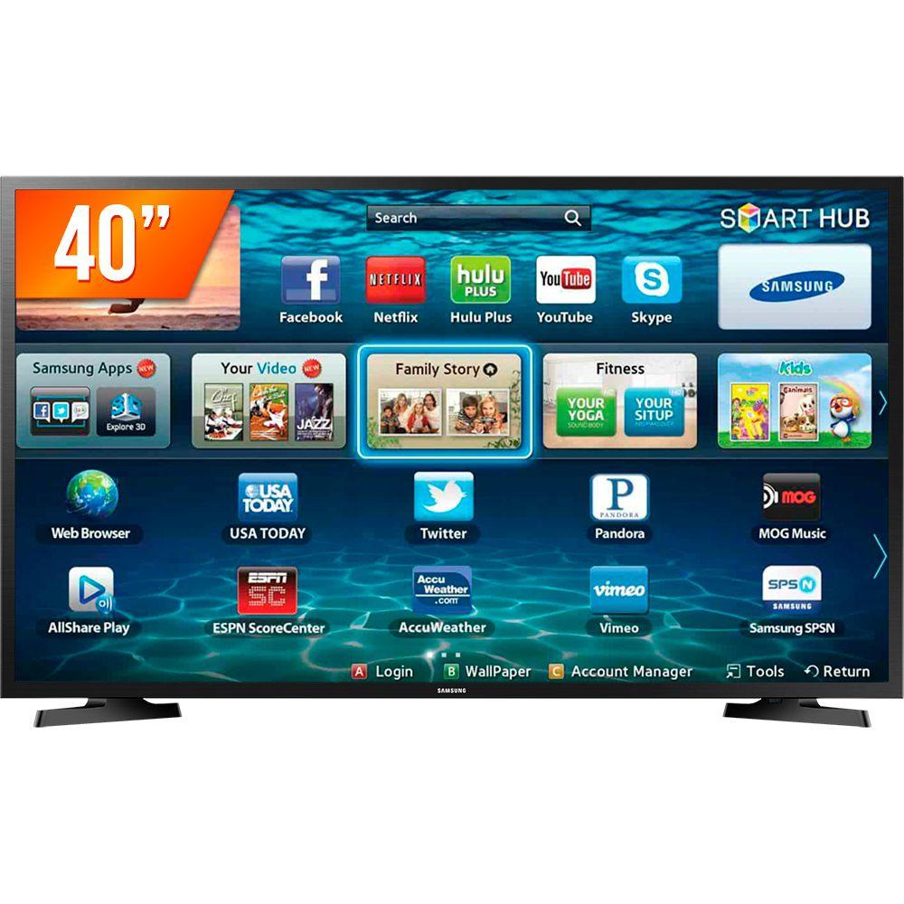 Smart TV LED 40” Full HD Samsung LH40 2 HDMI 1 USB Wi-Fi - Smart TV ...
