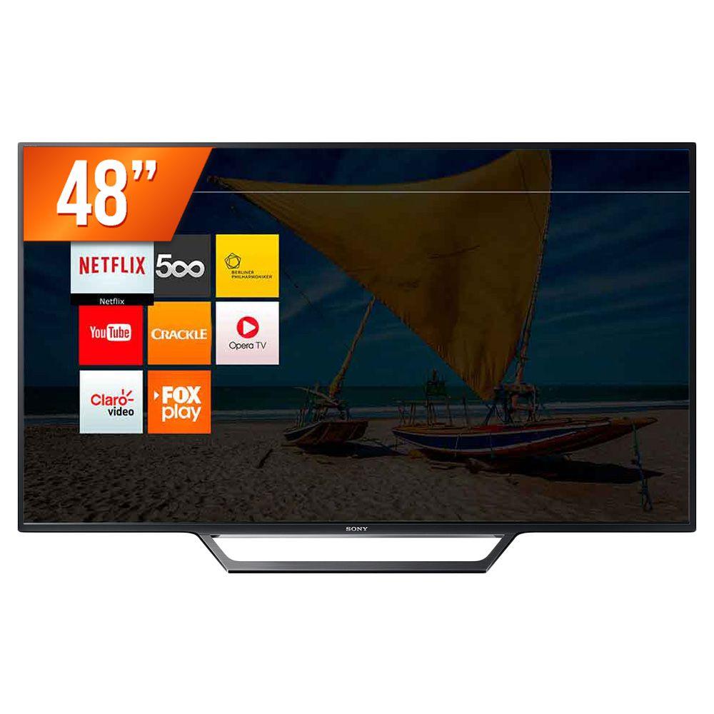 Smart TV LED 48” Full HD Sony KDL-48W655D HDMI 2 USB Wi-Fi Integrado ...