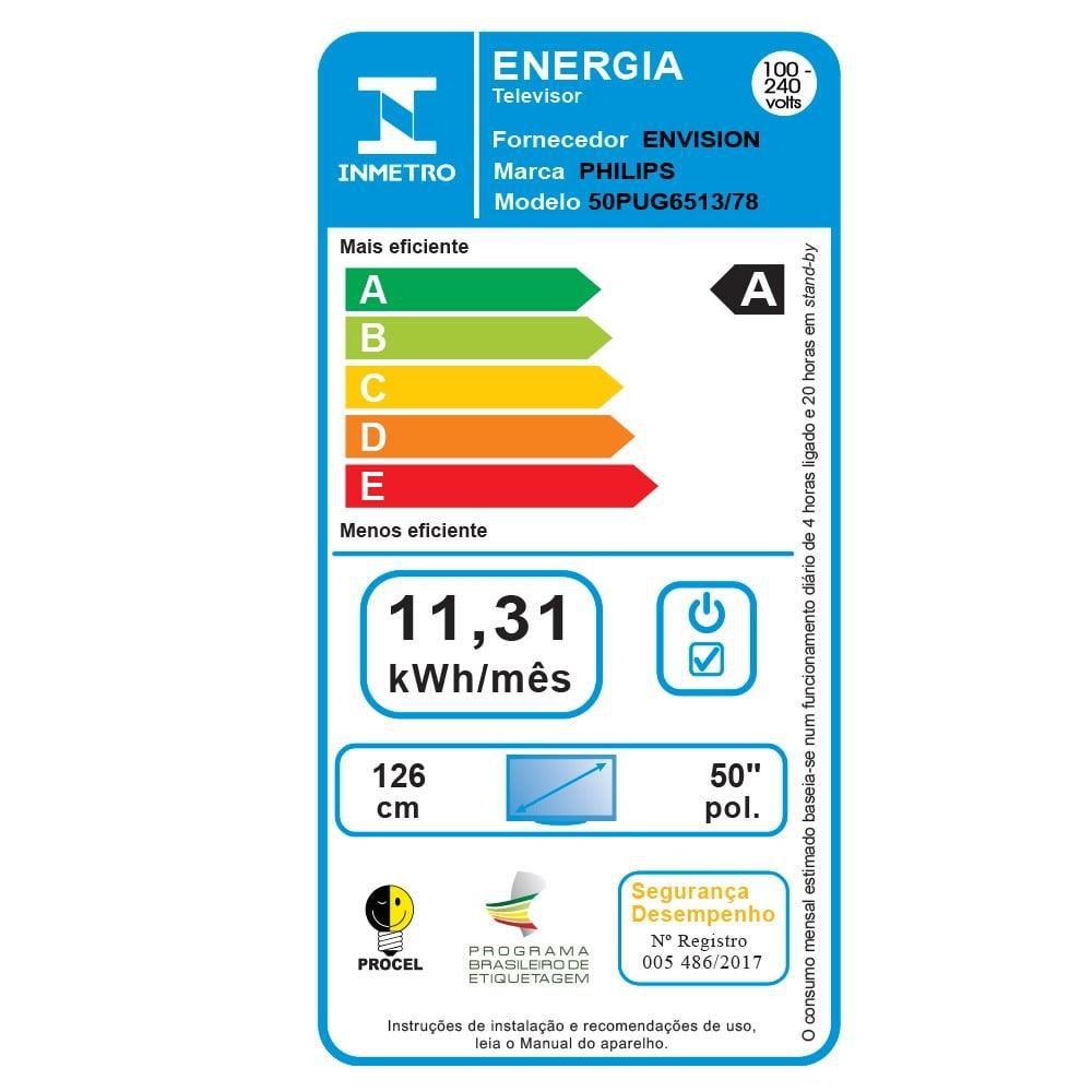 Smart TV LED 50” Philips 50PUG6513/78 4K UHD com WI-FI, 2 USB, 3 HDMI ...