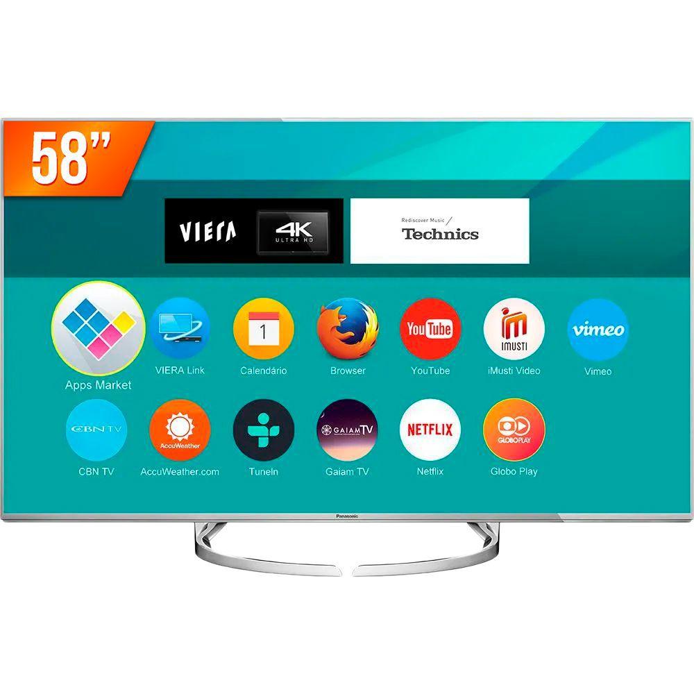 Smart TV LED 58” Ultra HD 4K Panasonic TC-58DX700B 3 HDMI 3 USB Wi-Fi - Smart TV - Magazine Luiza