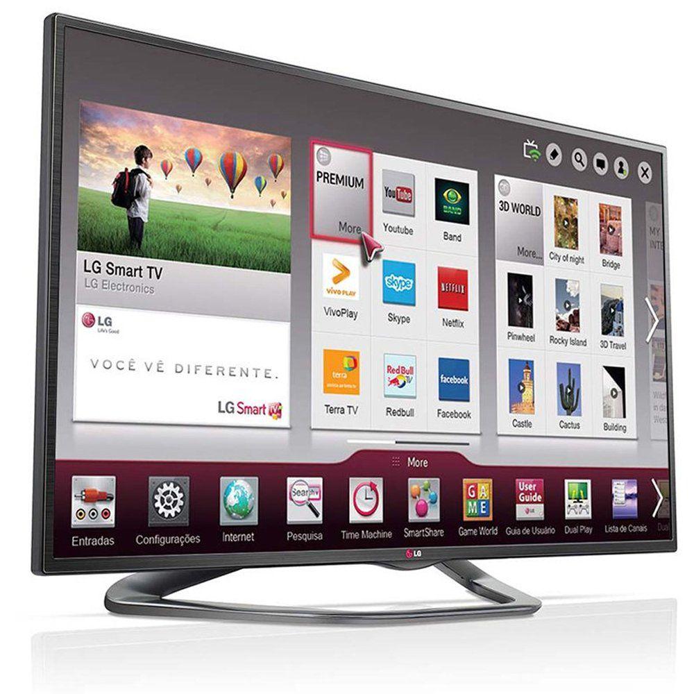 Smart TV LED 60 Polegadas LG Slim 3D TV 4 Óculos 60LA6200 - Smart TV - Magazine Luiza