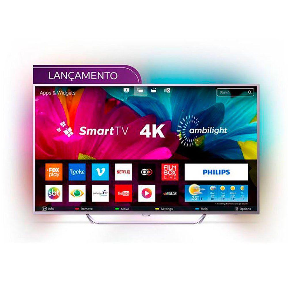 Smart TV LED Ambilight 65 Philips 65PUG6412 Ultra HD 4k com Conversor ...