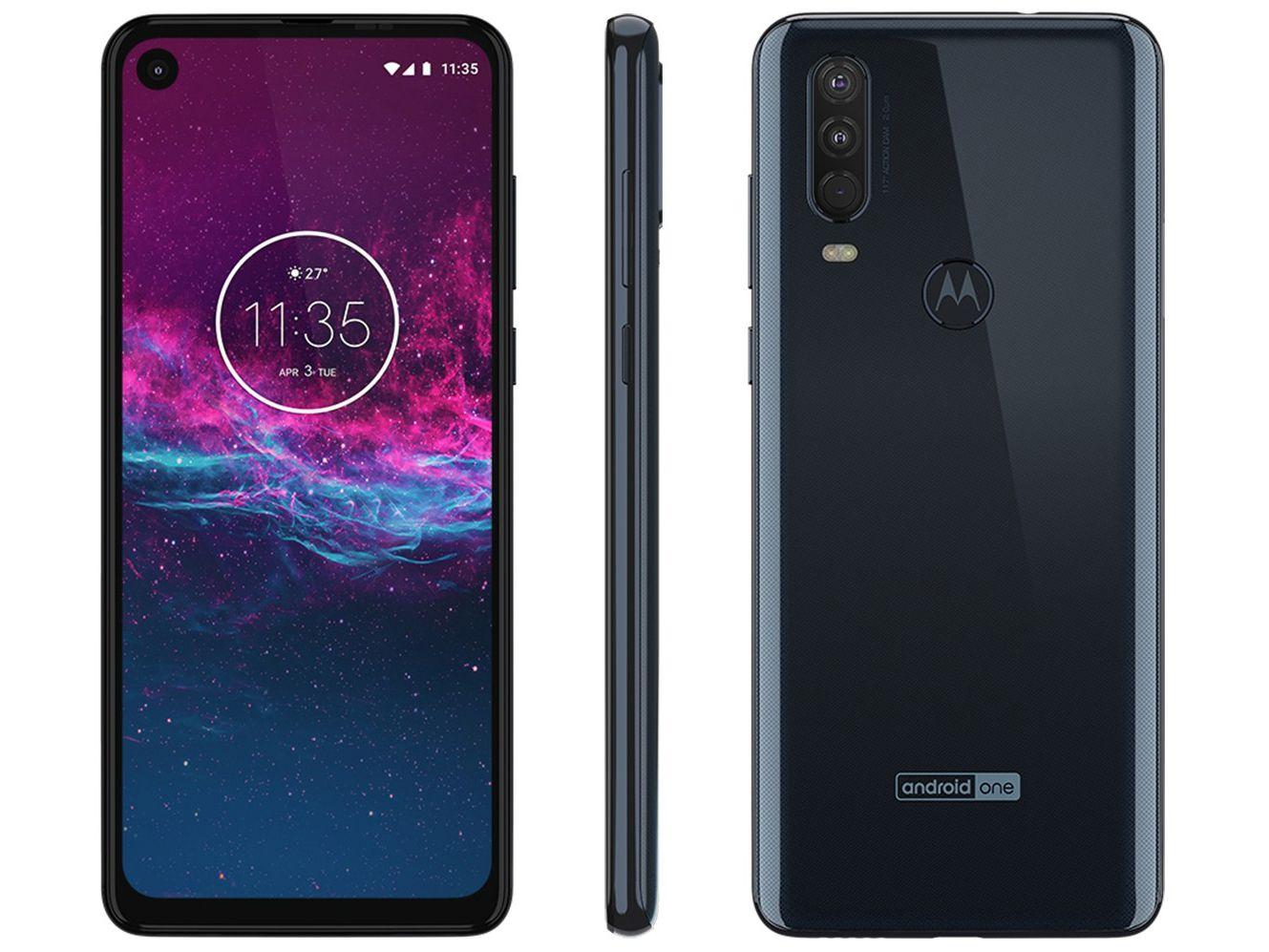 Smartphone Motorola One Action 128GB Azul 4G 4GB RAM 6,34” Câm. Tripla ...
