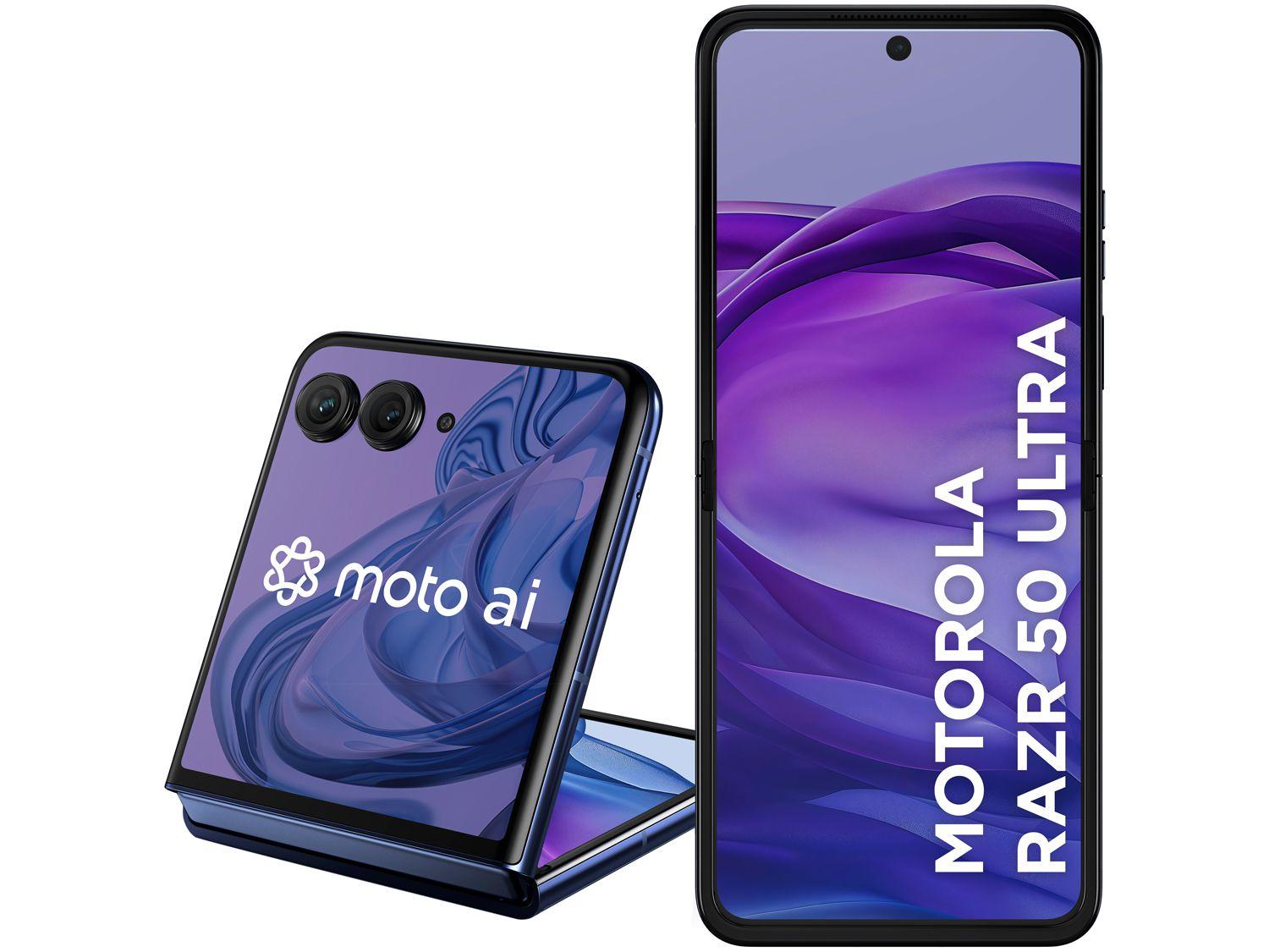 Smartphone Motorola Razr 50 Ultra 512GB Navy Blue 5G 24GB RAM 6,9" Câm. Dupla + Selfie 32MP Dual ...