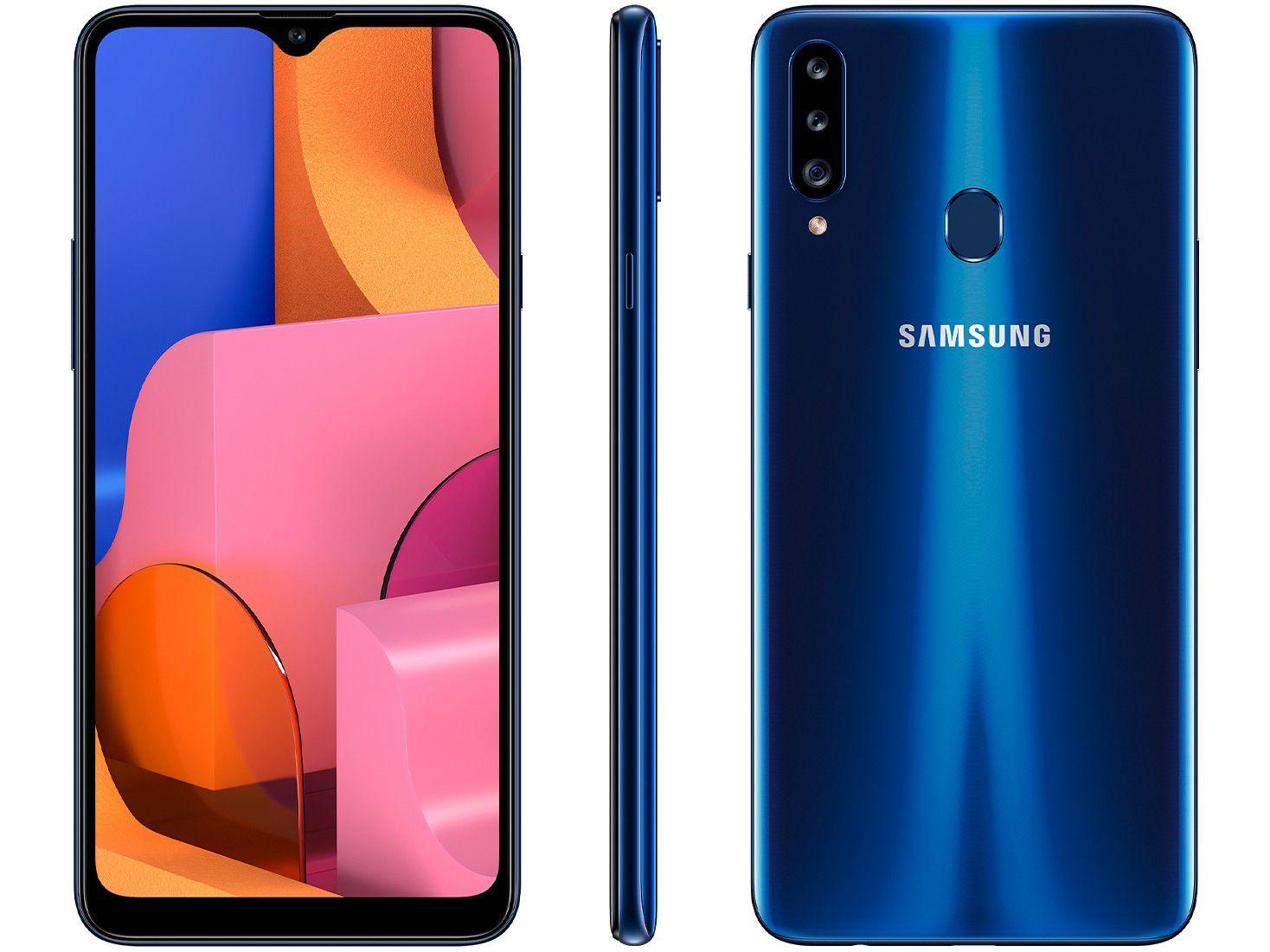 Smartphone Samsung Galaxy A20s 32GB Azul 4G - 3GB Tela 6,5” RAM Câm ...