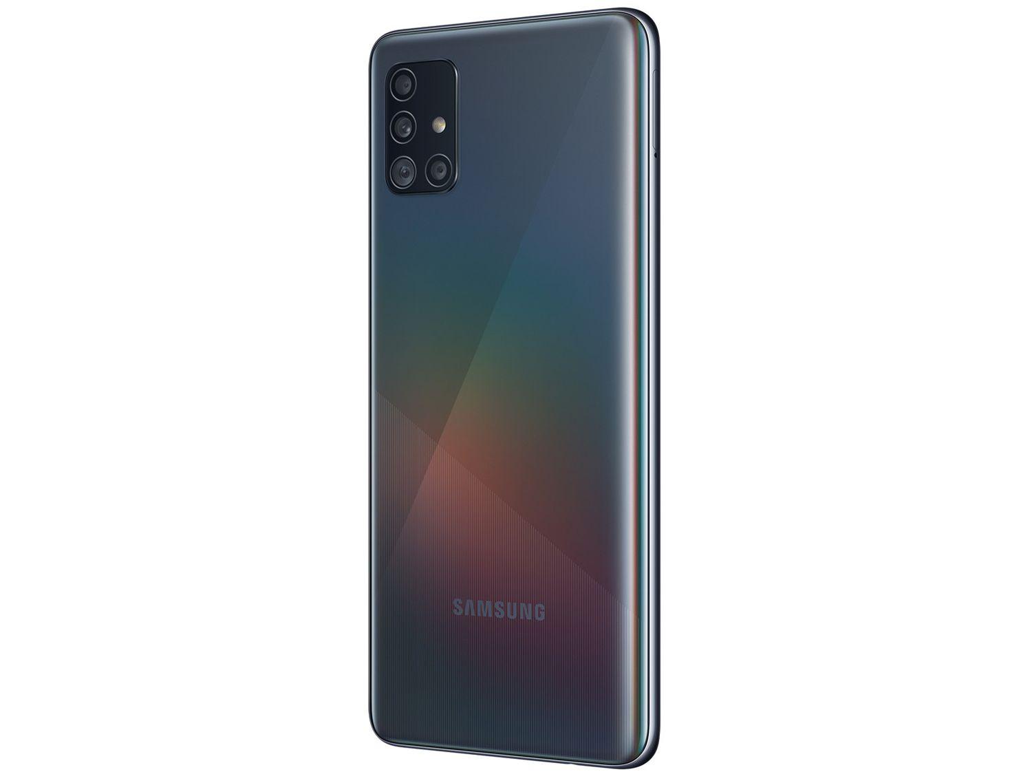 Smartphone Samsung Galaxy A51 128GB Preto 4GB RAM 6,5" Câm. Quádrupla + Selfie 32MP Dual Chip