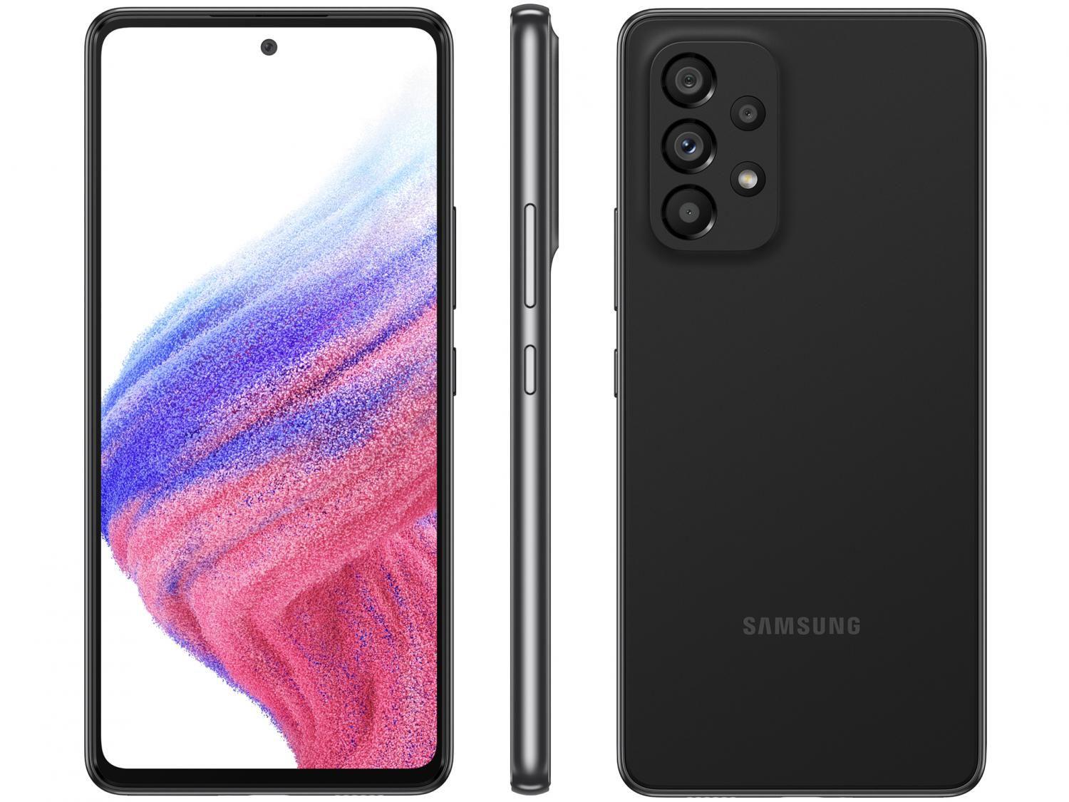 Smartphone Samsung Galaxy A53 128gb Preto 5g 8gb Ram 6 5” Câm