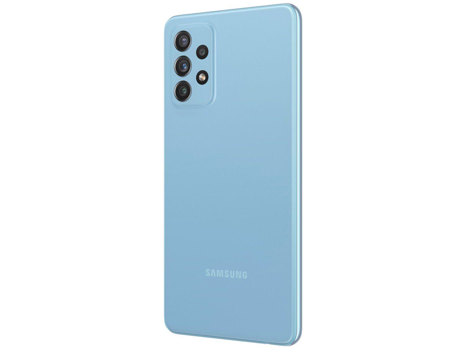 Smartphone Samsung Galaxy A72 128gb Azul 4g 6gb Ram Tela 6 7” Câm