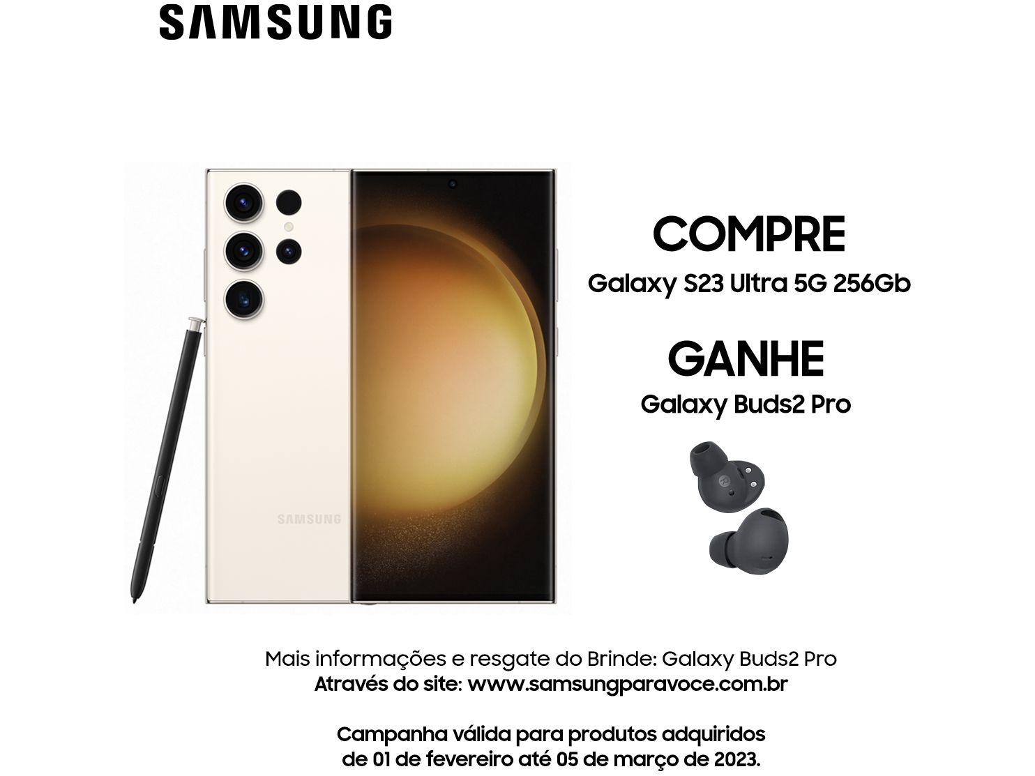 Smartphone Samsung Galaxy S23 Ultra 256GB Creme 5G 12GB RAM 6,8” Câm ...