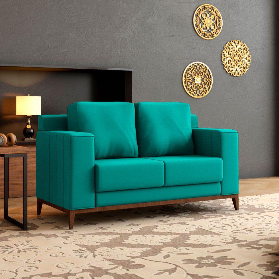Sofá 2 Lugares Marjorie Linho Azul 140 cm - Mundo Futon - Sofá 2 ...