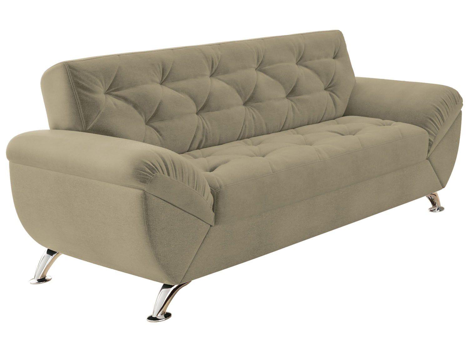 Sofá 3 Lugares Suede Larissa Style - Linoforte - Sofá 3 Lugares ...