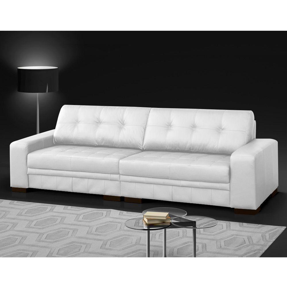Sofá 4 Lugares 280cm Milano Couro Branco Fosco - Gran Belo - Capa para ...