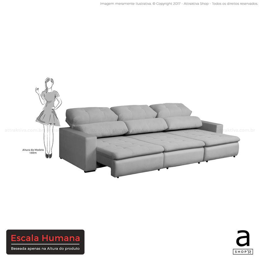 Sofá Bonzatto Retrátil e Reclinável Suede Liso Tec. 8290 Diversos ...