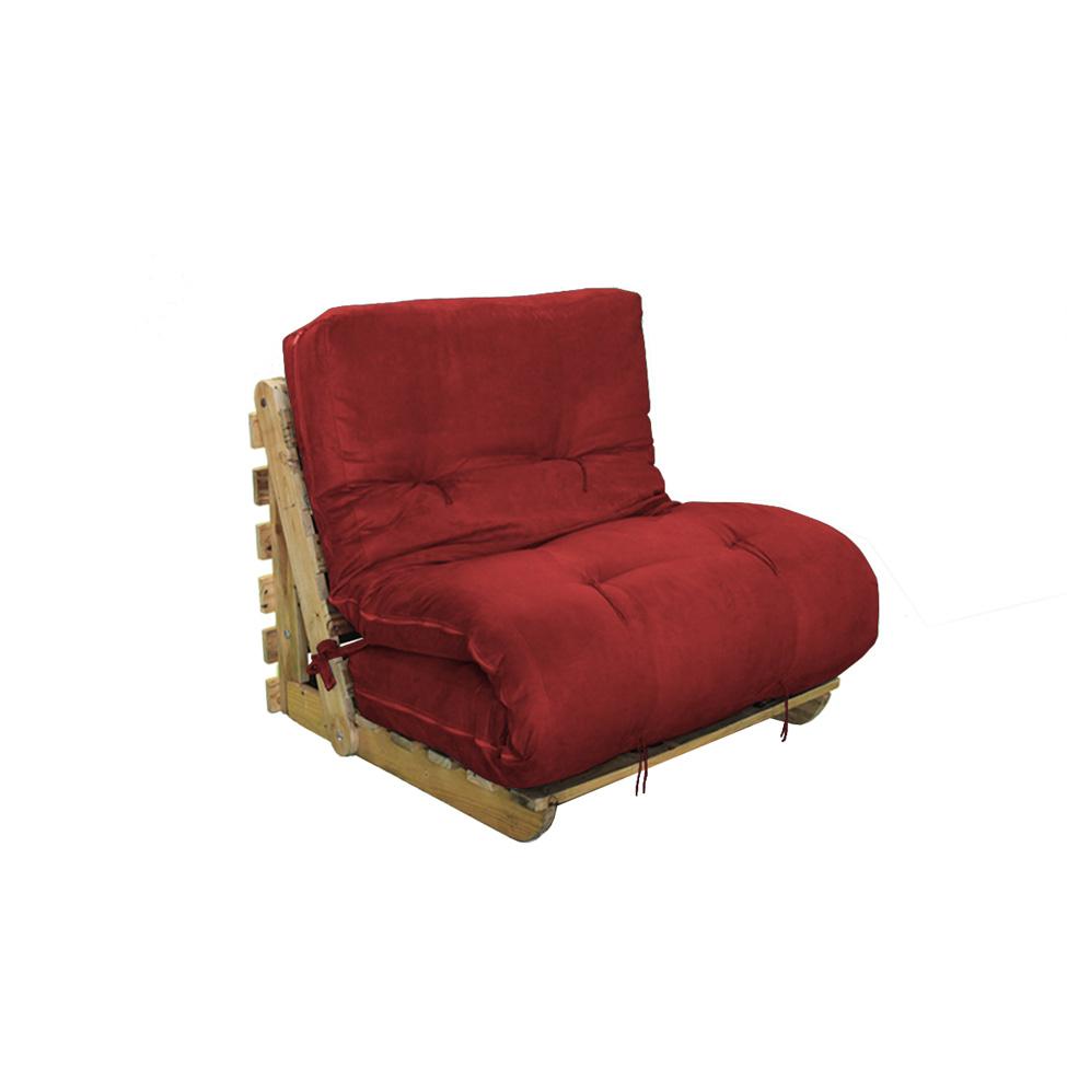 Sofá-Cama 1 Lugar Solteiro Marina Futon Suede Vermelho - Mundo móveis ...