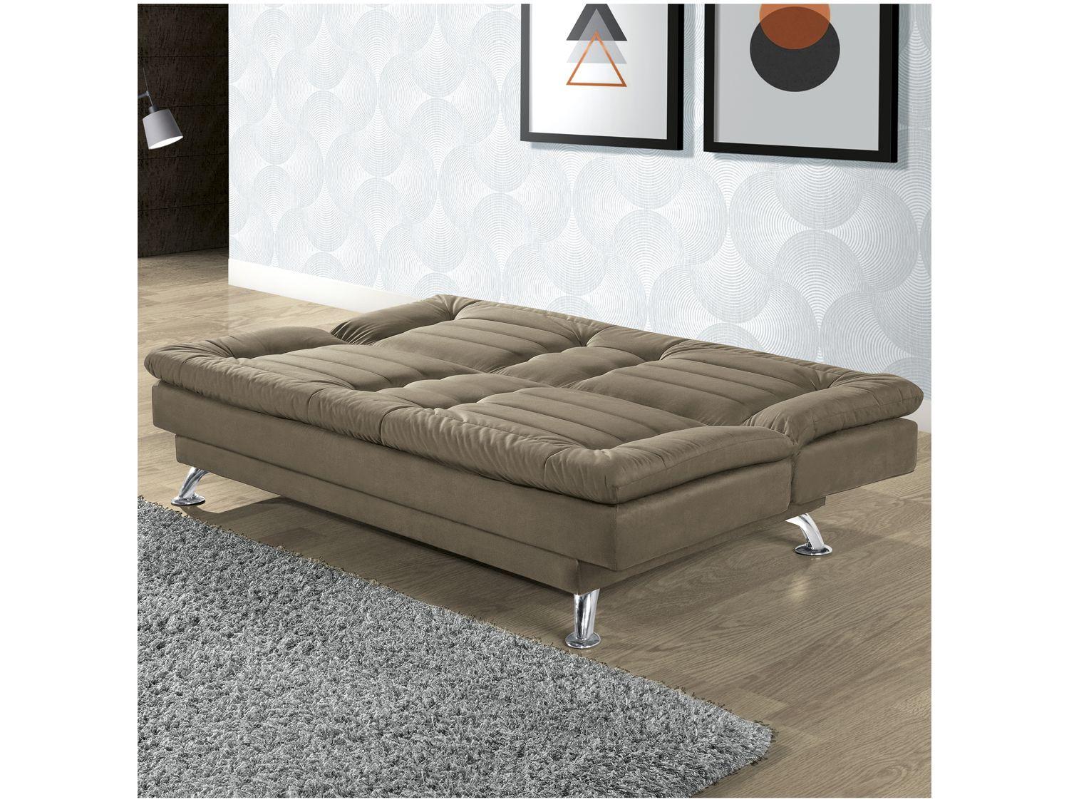 Sofá-cama Casal 3 Lugares Reclinável Maya - Castanho