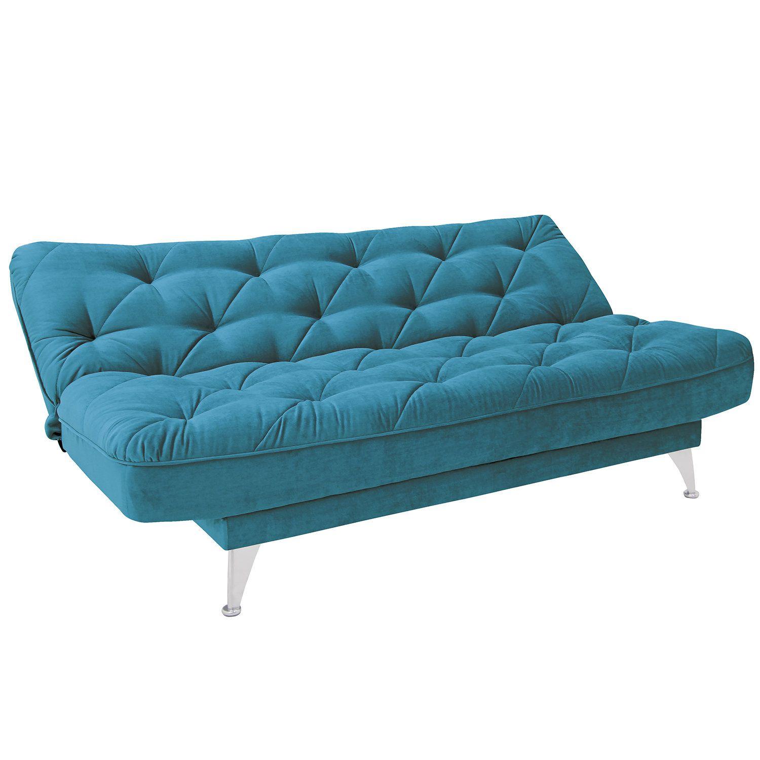 Sofá Cama Naty 947 Linoforte Azul Turquesa - Sofá-Cama - Magazine Luiza