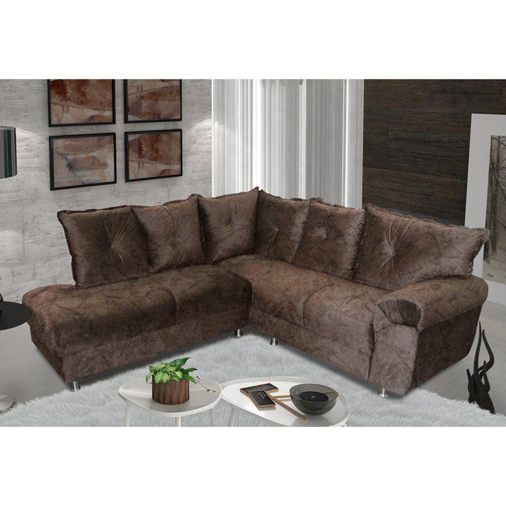 Sofá de canto 210x205 Gazin Chicago - Sofá de Canto - Magazine Luiza