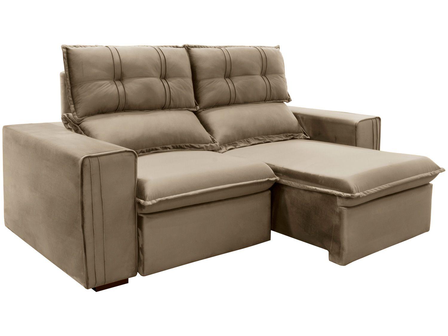 Sofá Retrátil Reclinável 3 Lugares Veludo Joly Platinum Qatar Gralha ...