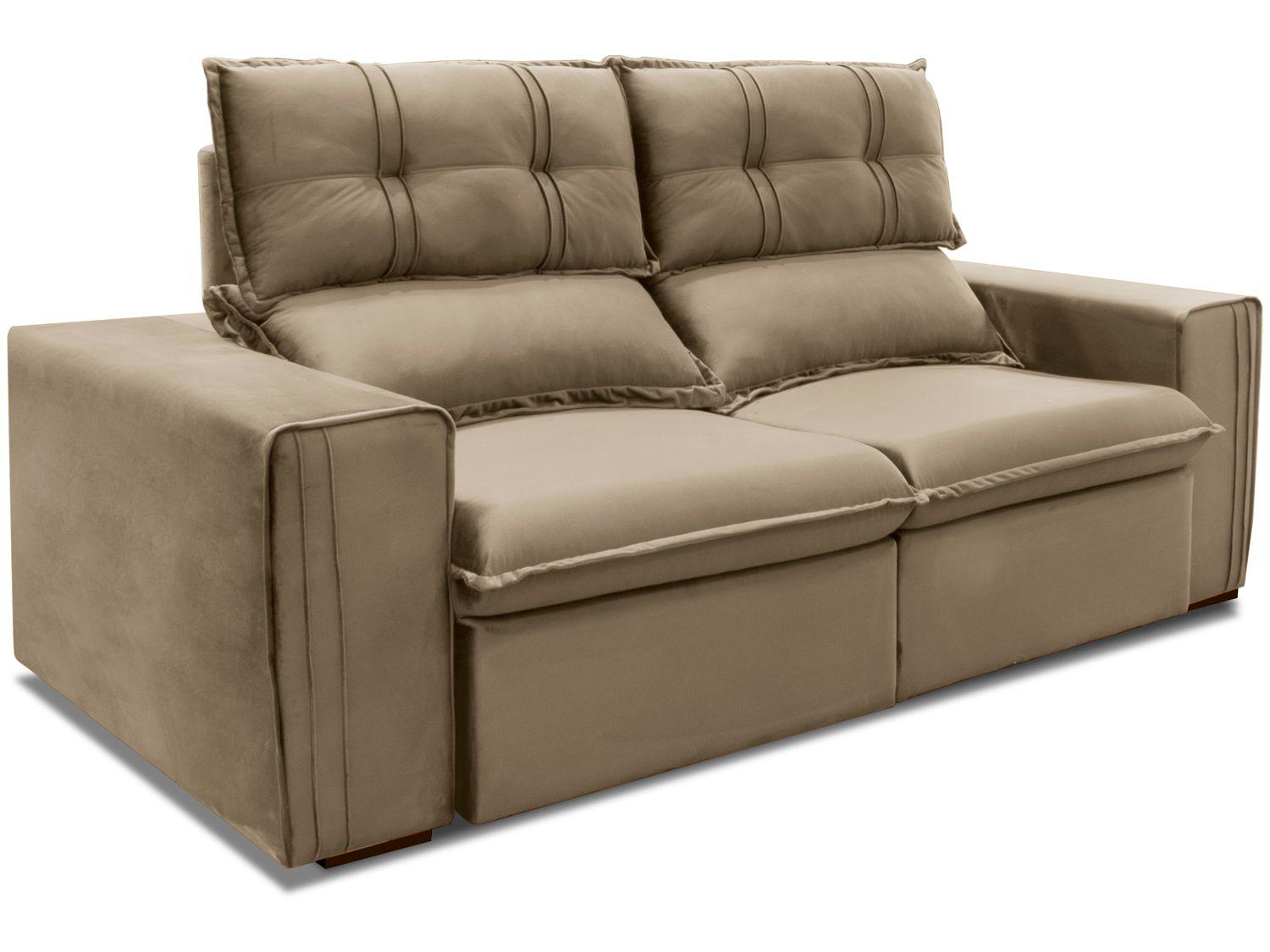 Sofá Retrátil Reclinável 3 Lugares Veludo Joly Platinum Qatar Gralha ...