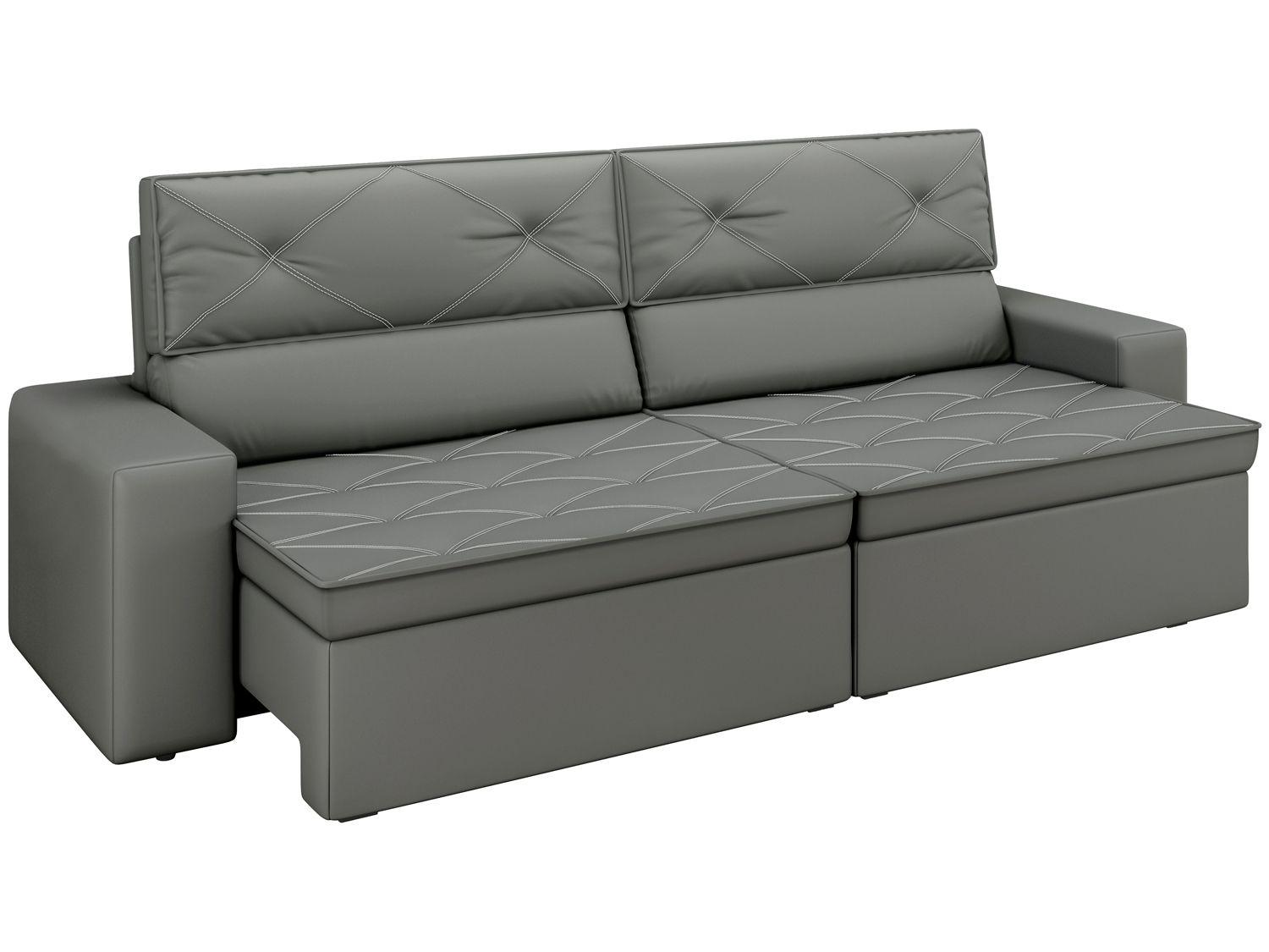 Sofá Retrátil Reclinável 3 Lugares Veludo Sevilha Flexforma Estofados