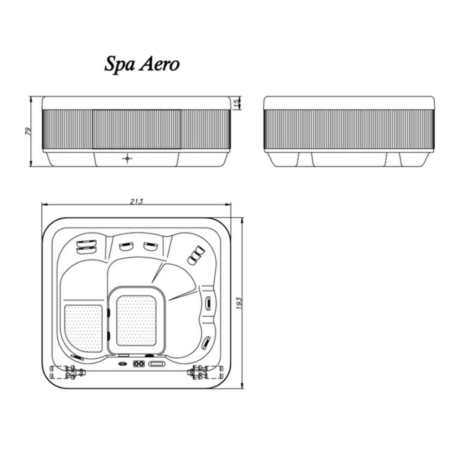 Spa de Hidromassagem Jacuzzi Aero 2,13m x 1,93m x 79 cm - 12 Jatos Com ...