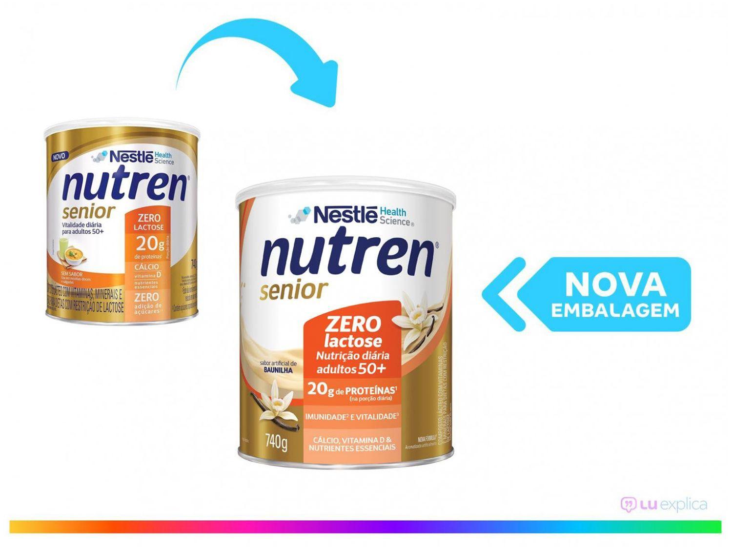 Suplemento Alimentar Adulto Nutren Senior Sem Sabor Sem Lactose 740g