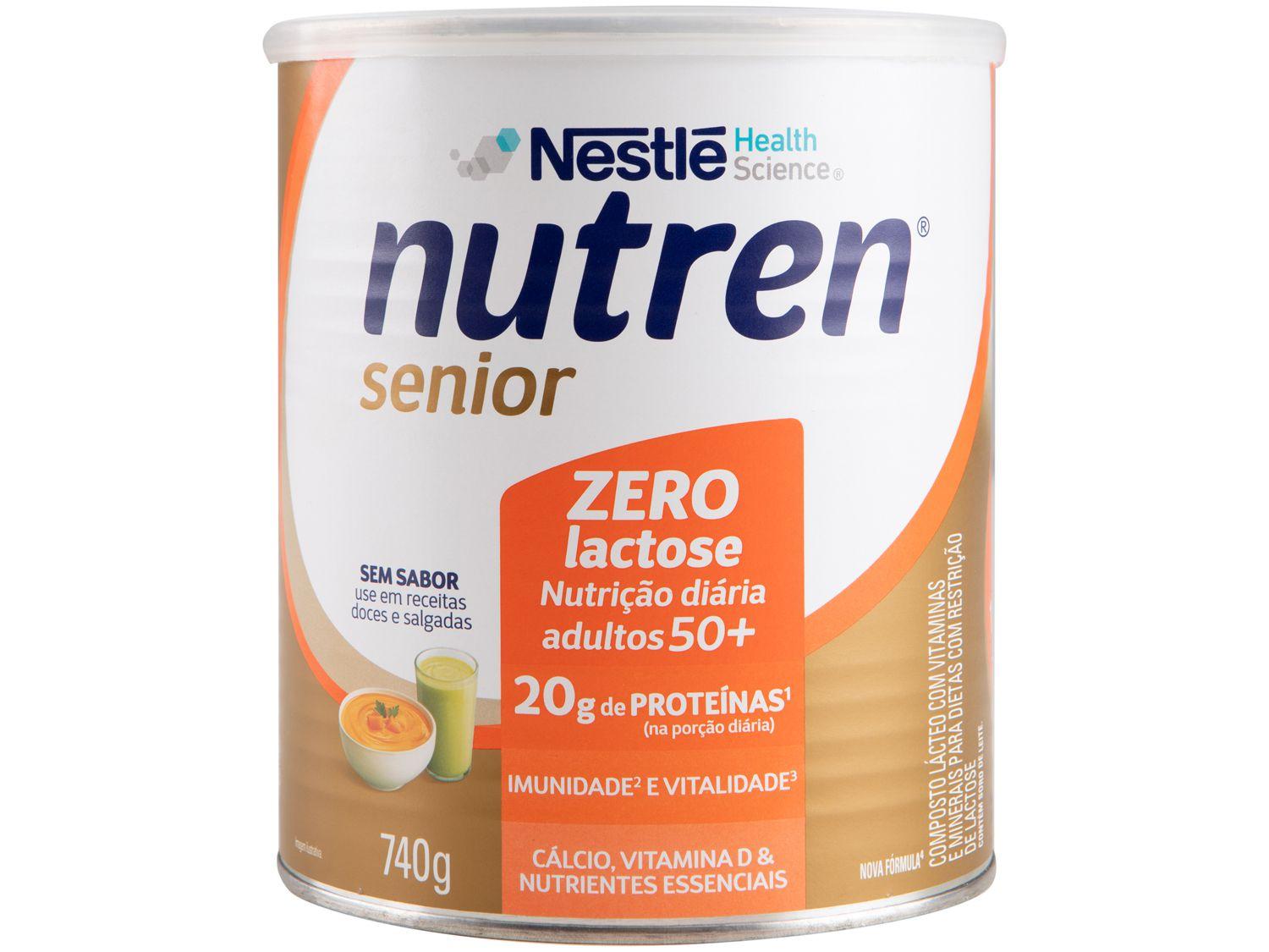 Suplemento Alimentar Adulto Nutren Senior Sem Sabor Sem Lactose 740g