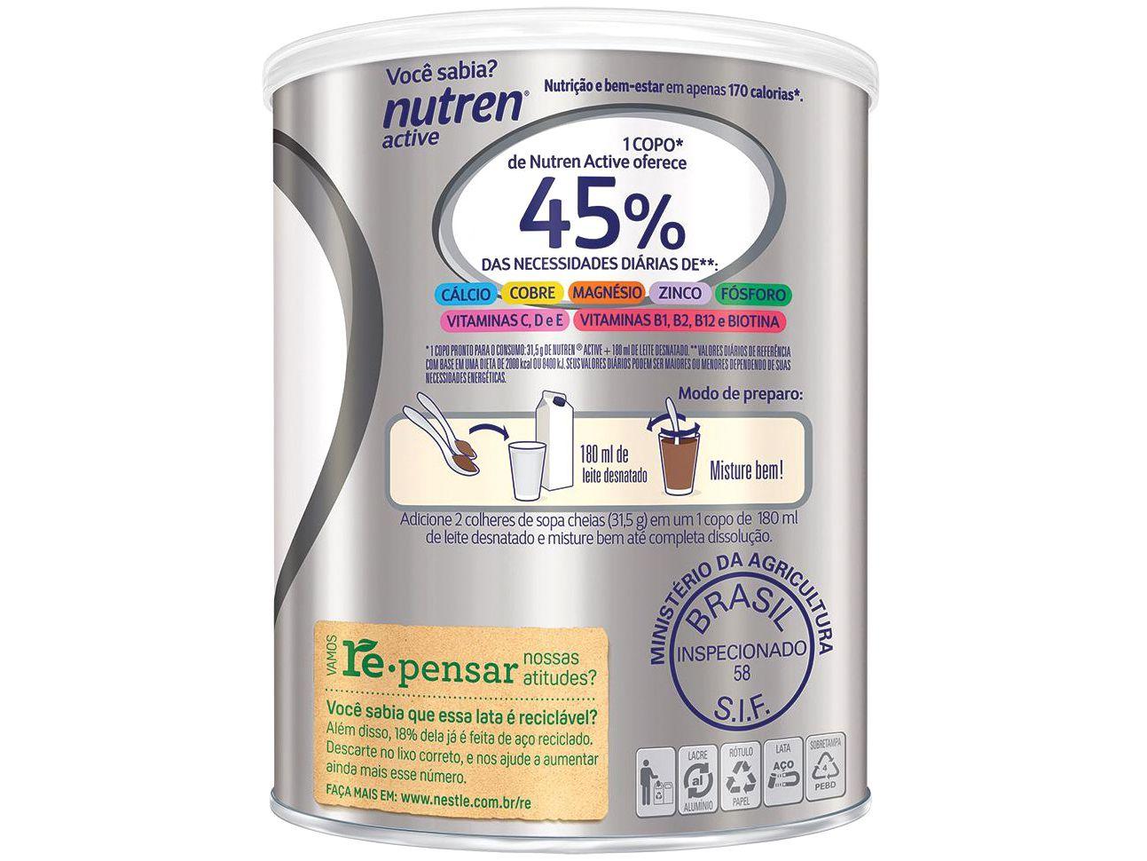 Suplemento Alimentar Nutren Active Chocolate - 400g - Complemento ...