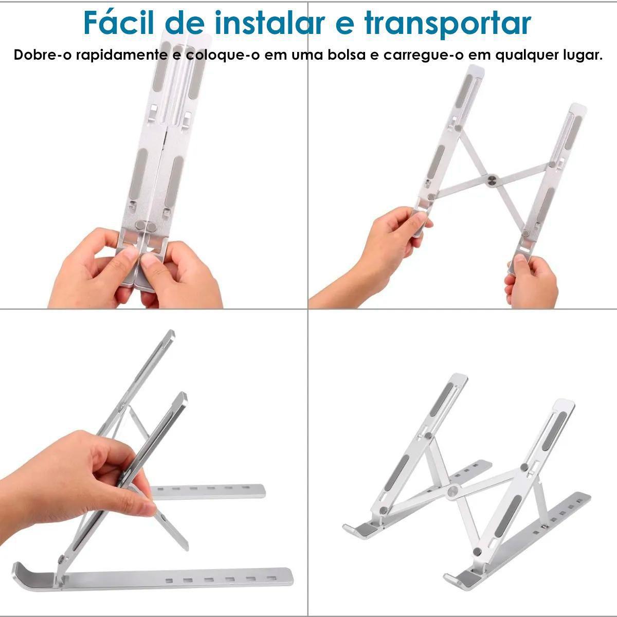Suporte Alumínio Dobrável De Notebook com Altura Ajustável - Yepp ...
