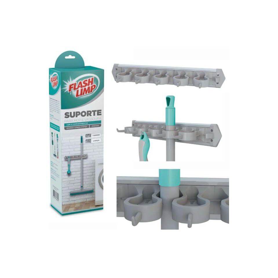 Suporte para Mops e Vassouras com 11 Compartimentos Flash Limp LAV 6286 ...