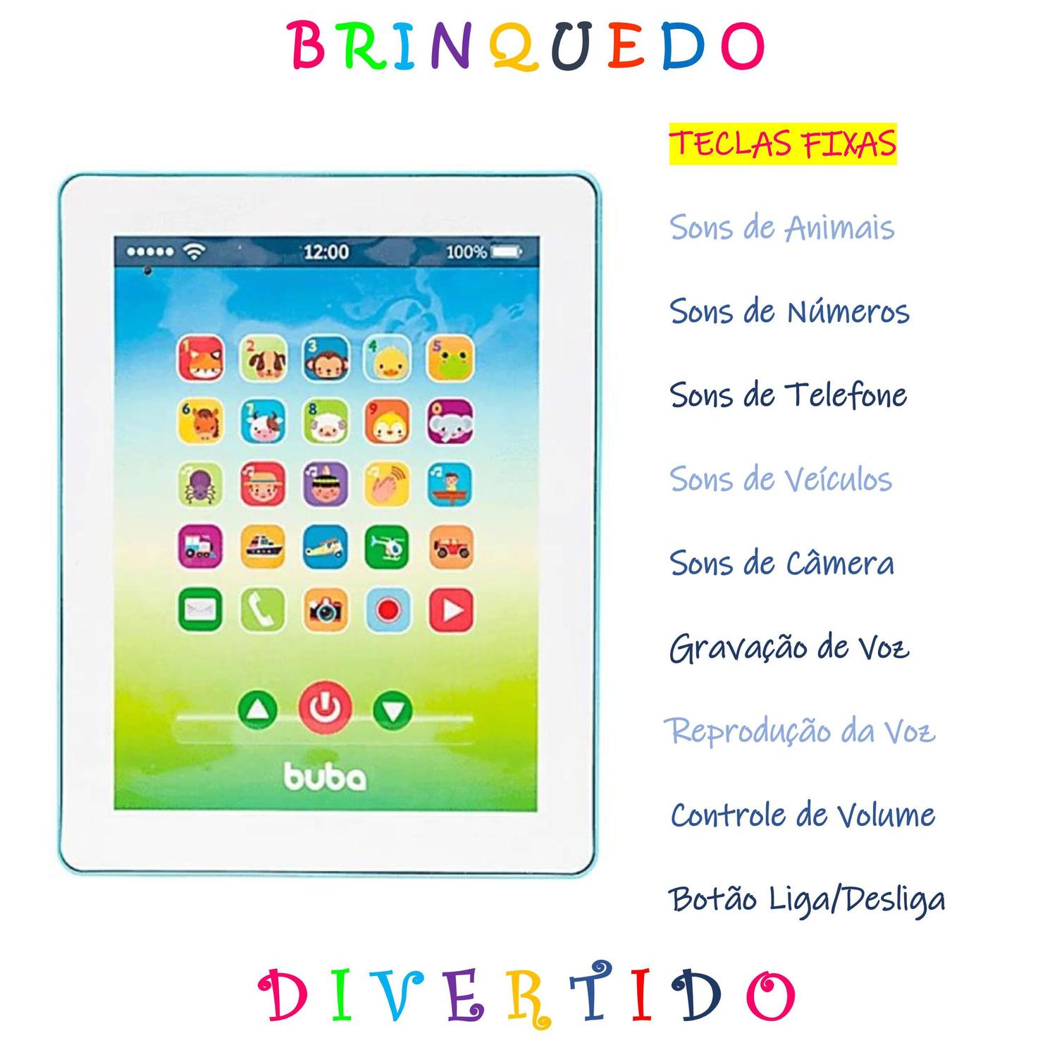 Tablet Lúdico Divertido Azul para Criança - Buba - Tablet Educativo ...