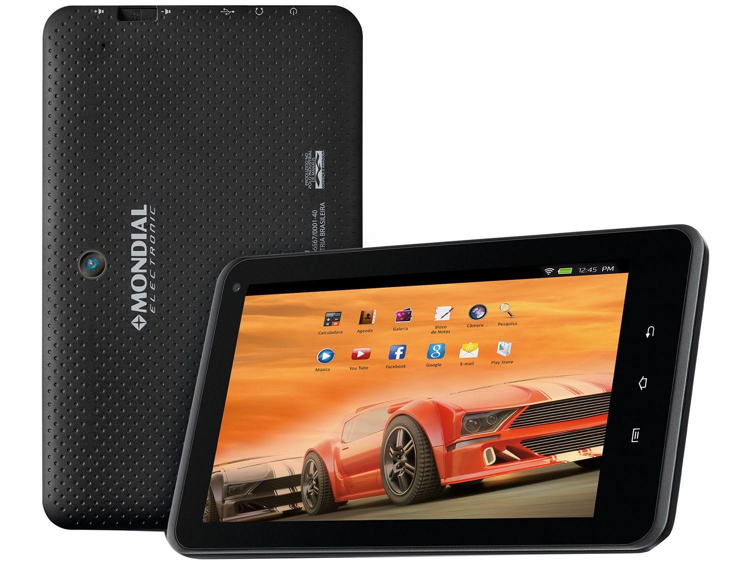 Tablet Mondial NTB 12G 8GB 7” Wi-Fi Android 5.1 Proc.Quad Core Câmera ...