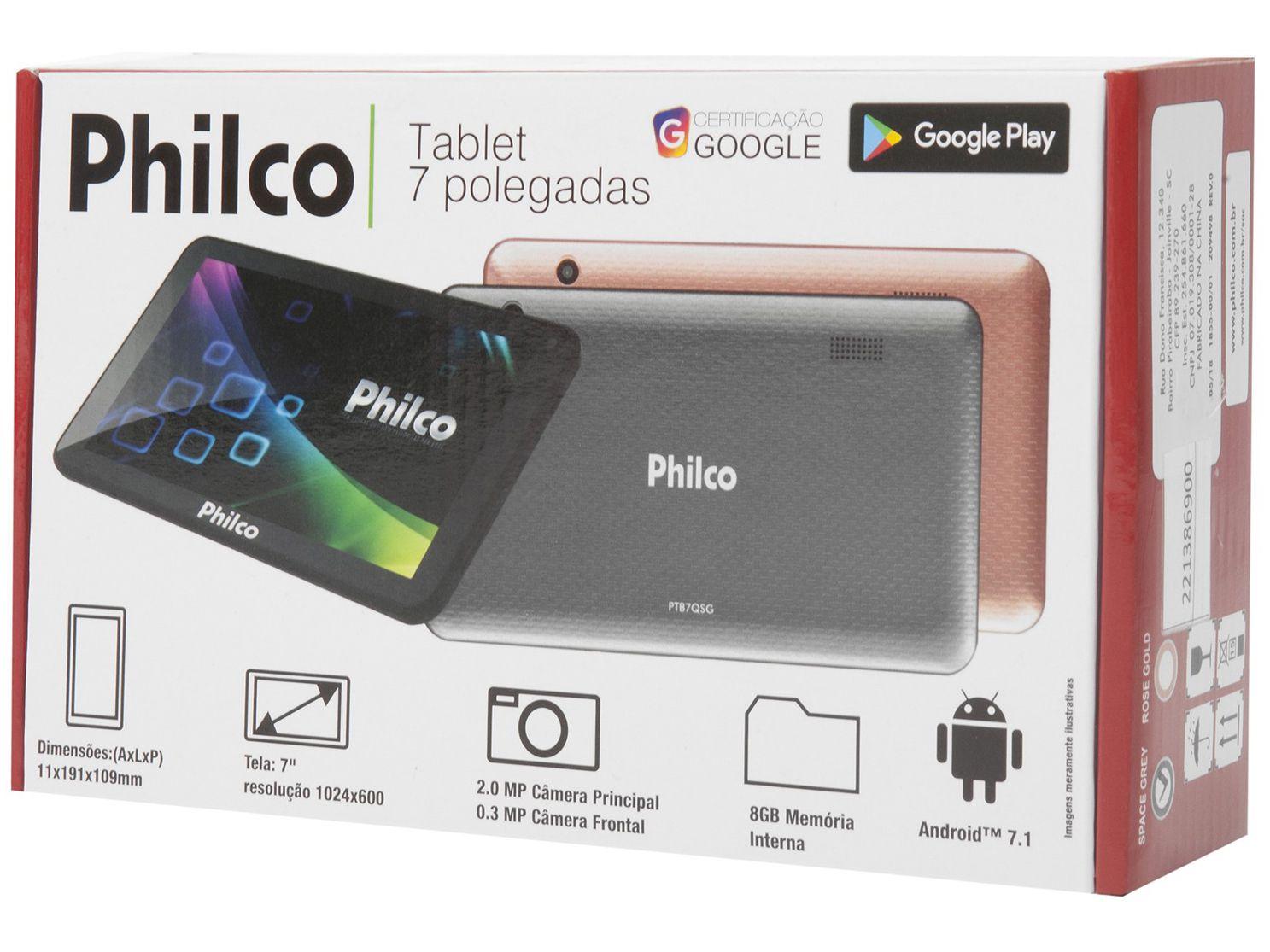 Tablet Philco PTB7QSG 8GB 7” Wi-Fi - Android 7.1.2 Nougat Quad Core ...