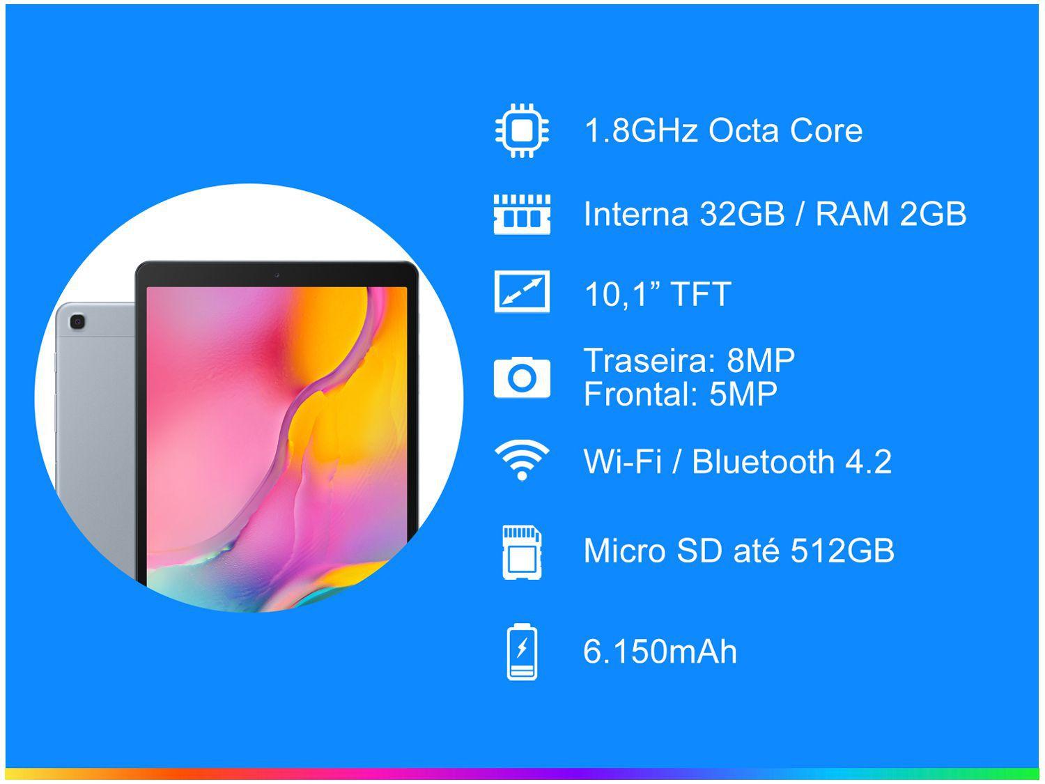 Tablet Samsung Galaxy Tab A 32GB 10,1” Wi-Fi - Android 9.1 Octa Core ...