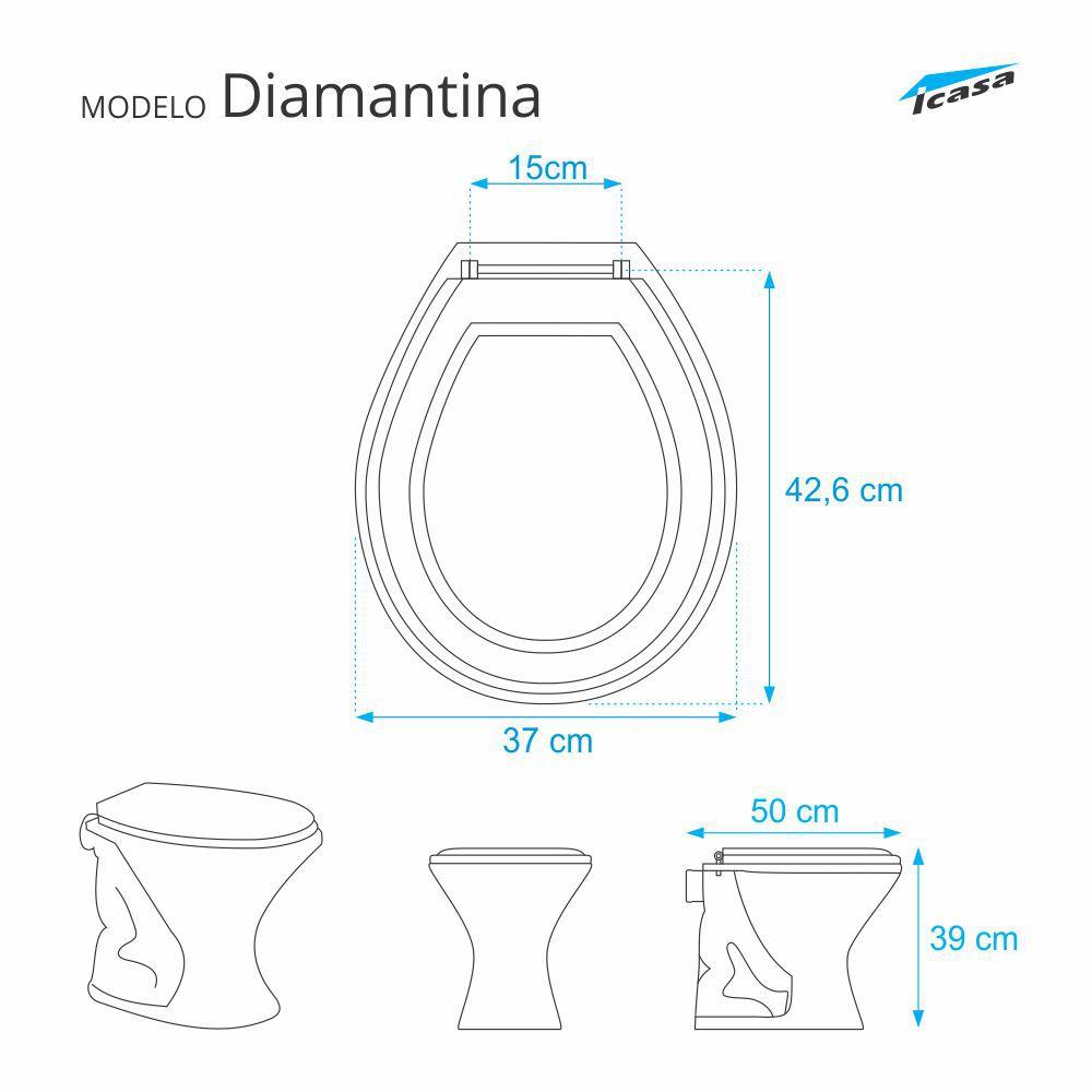 Tampa de Vaso Sanitário com Amortecedor Diamantina Verde Claro para ... Tampa de Vaso Sanitário com Amortecedor Diamantina Verde Claro para ...