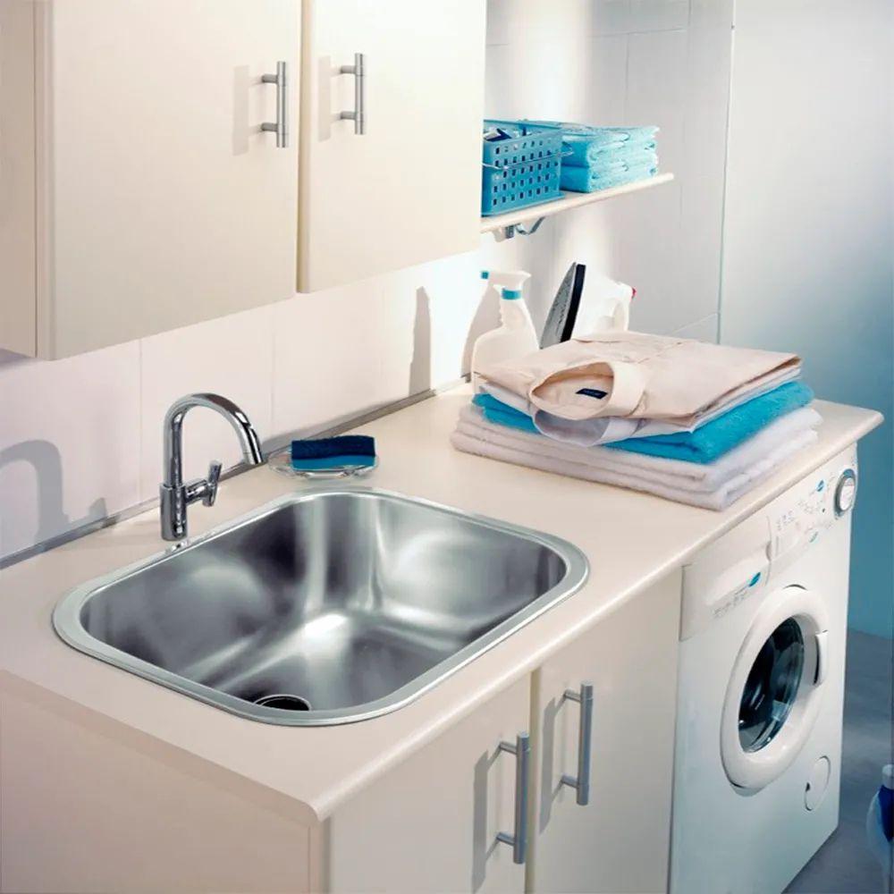 Tanque Lavar Roupas 40x40x22cm Inox Alto Brilho 23L Tramontina - Tanque ...