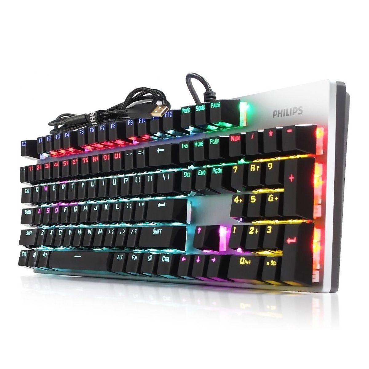 Teclado Gamer Mecânico RGB Profissional Philips Spk8404 - Teclado Gamer ...