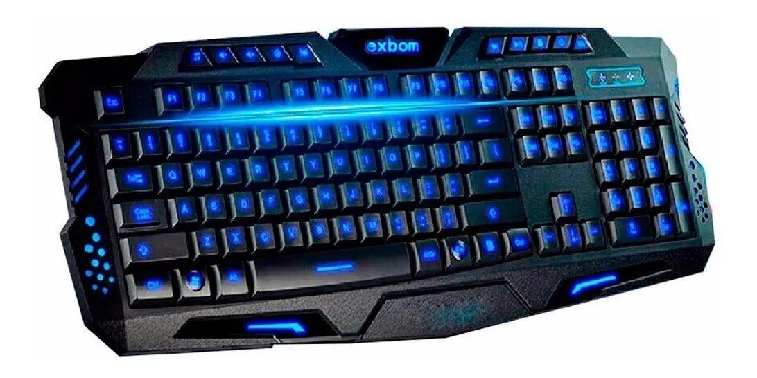 Teclado Gamer Multimídia Luminoso com Led USB - Exbom - Peças para ...