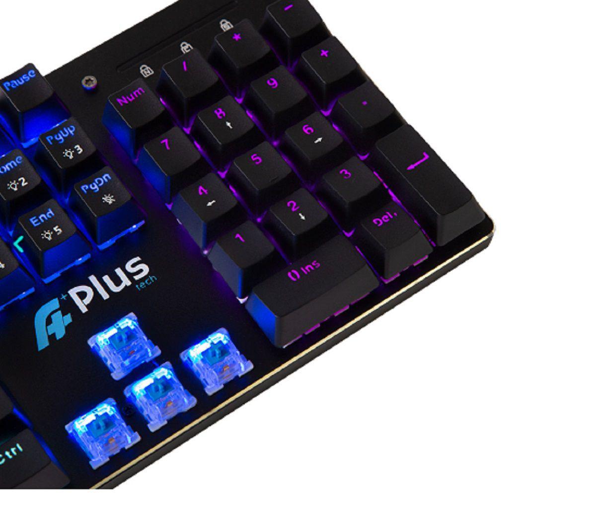 Teclado Mecânico Gamer APlus Tech Khan Rainbow ABNT2 Outemu Blue - Teclado - Magazine Luiza