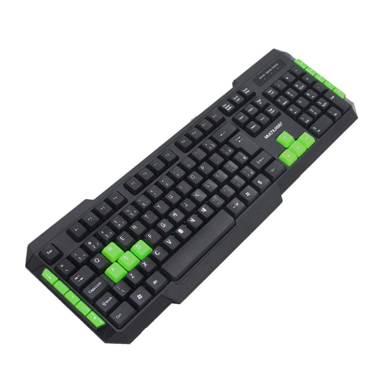 Teclado Multimidia Gamer Keys Verde Multilaser Abnt2 Tc201 - Teclado ...